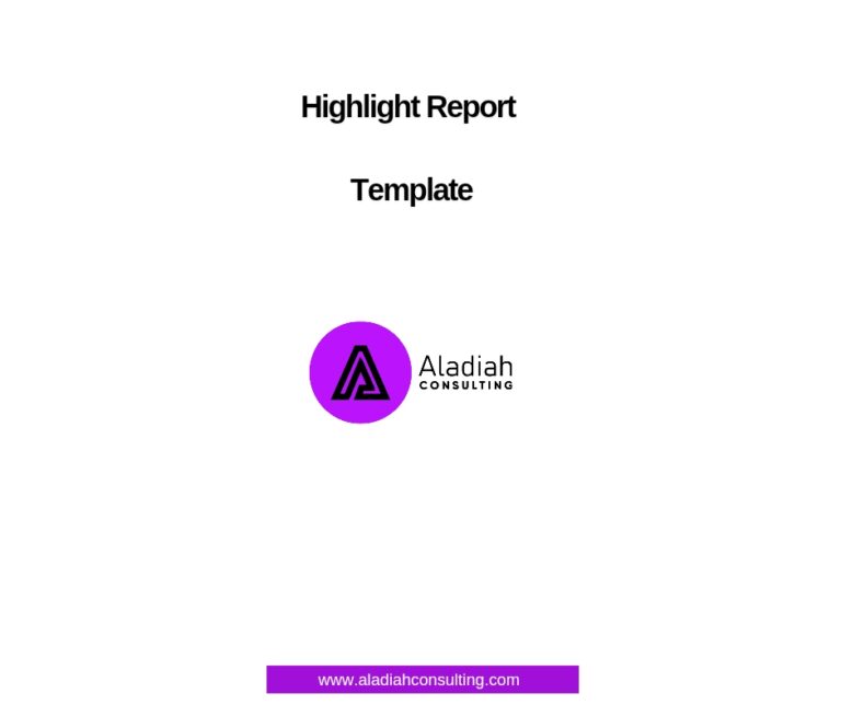 Highlight Report Template – Aladiah Consulting